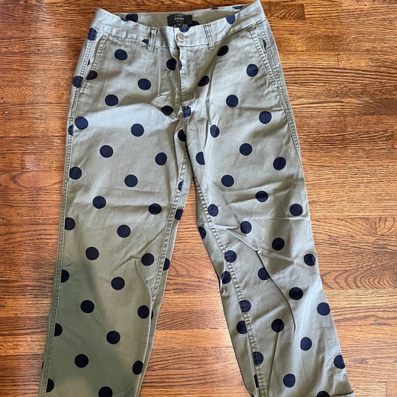 J. Crew | Pants & Jumpsuits | J Crew Polka Dot Chino Pants | Poshmark